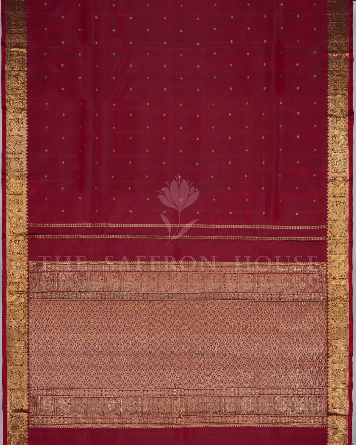 Red Kanjivaram Silk Saree | Handwoven Elegance from The Saffron House